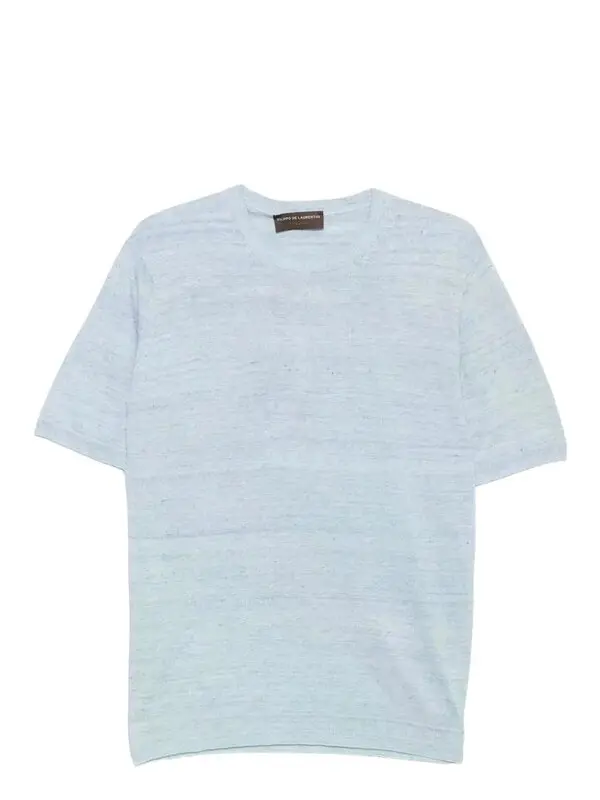 FILIPPO DE LAURENTIIS Fine-knit Short-sleeve T-shirt - Blue