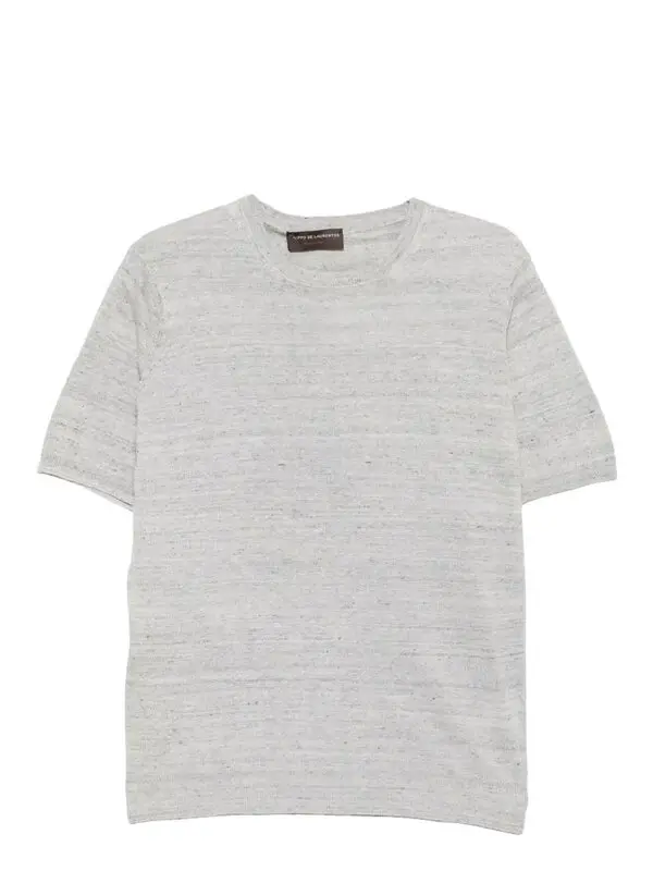 FILIPPO DE LAURENTIIS Fine-knit Short-sleeve T-shirt - Grey
