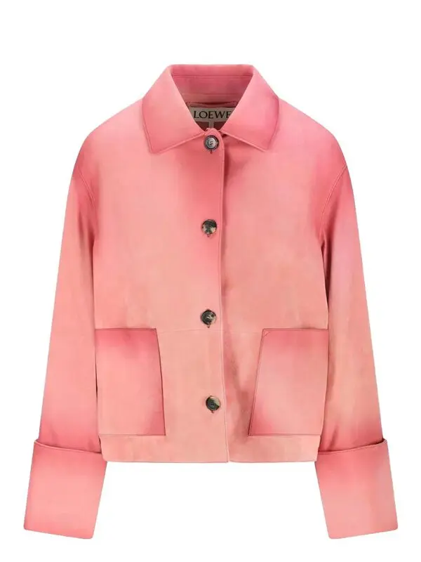 Loewe Suede Button-fastening Jacket - Pink