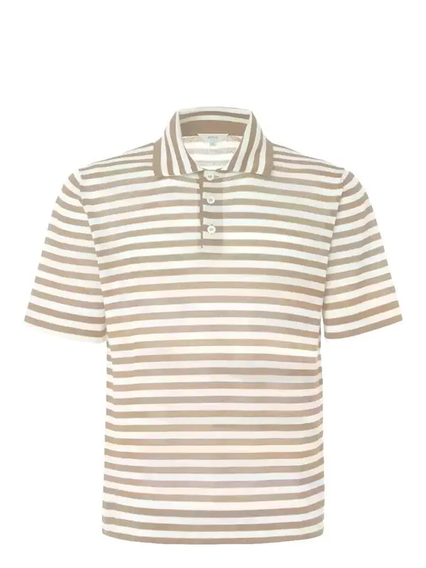 Malo Striped Short-sleeve Polo Shirt - Neutrals