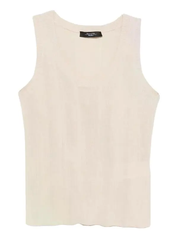 Max Mara Ribbed Knit Tank Top - Neutrals