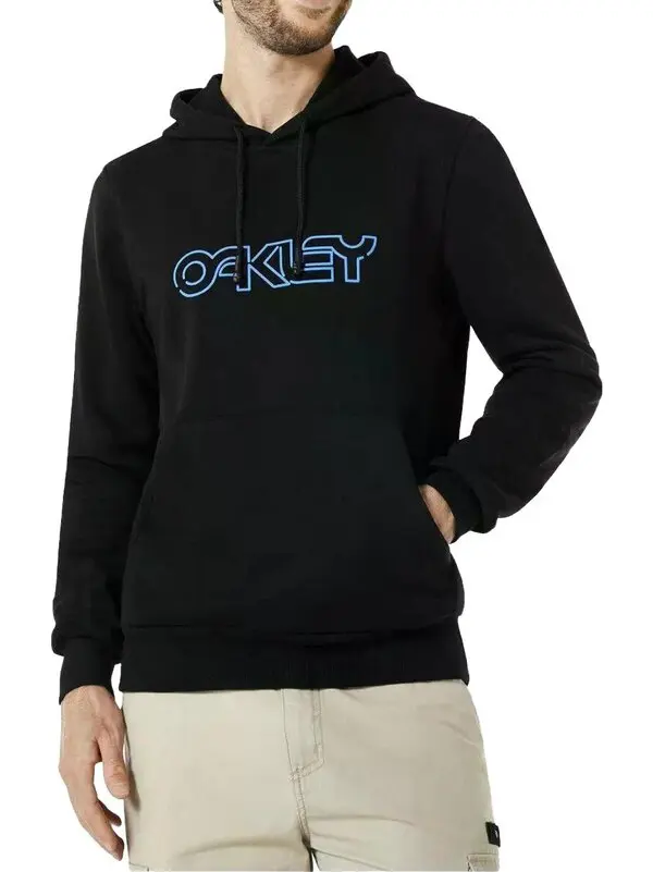 Oakley Logo Detail Drawstring Hoodie - Black