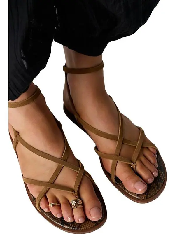 CIRCUS NY BY SAM EDELMAN Strappy Gladiator Sandals With Adjustable Ankle Strap - Spiced Nutmeg
