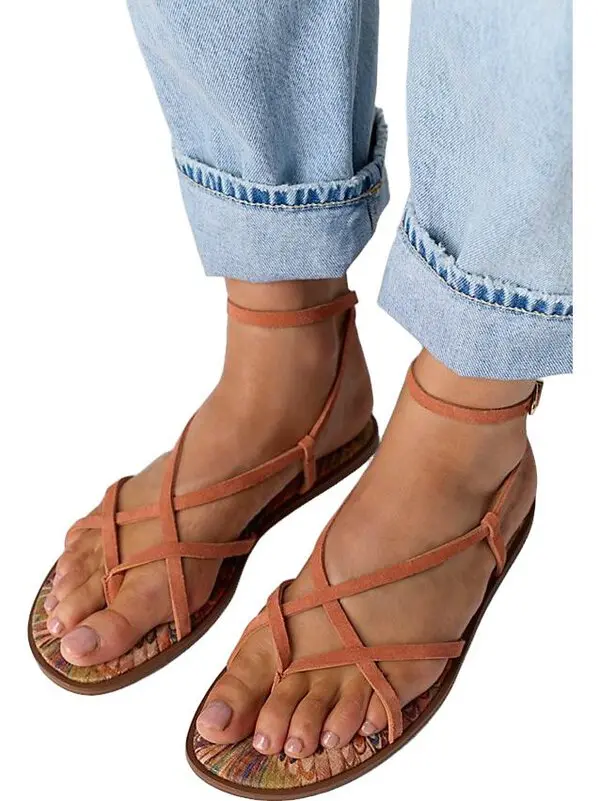 CIRCUS NY BY SAM EDELMAN Strappy Gladiator Sandals With Adjustable Ankle Strap - Sunbaked Orange