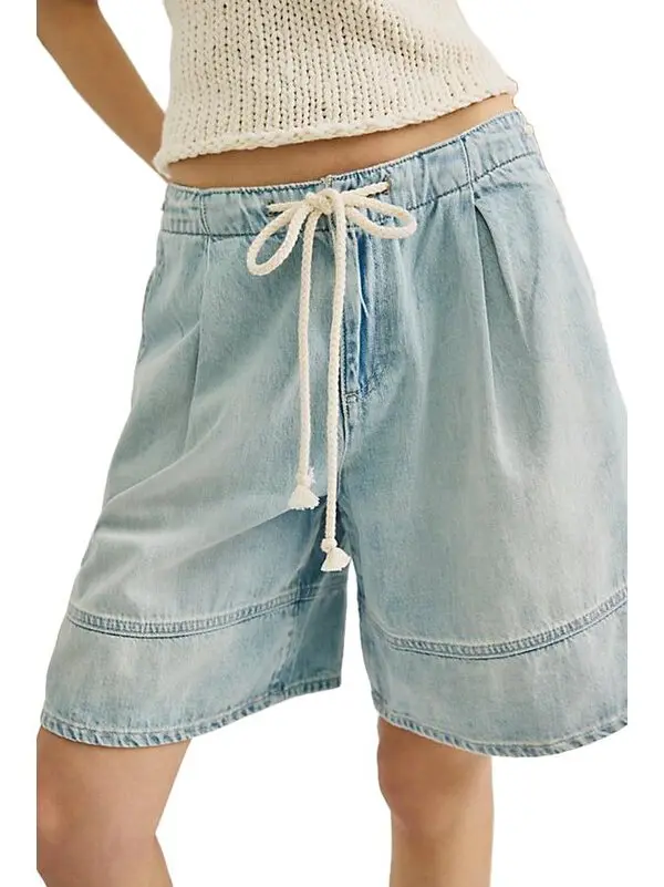 Free People We The Free Escapades Slouch Denim Shorts - Angel Falls