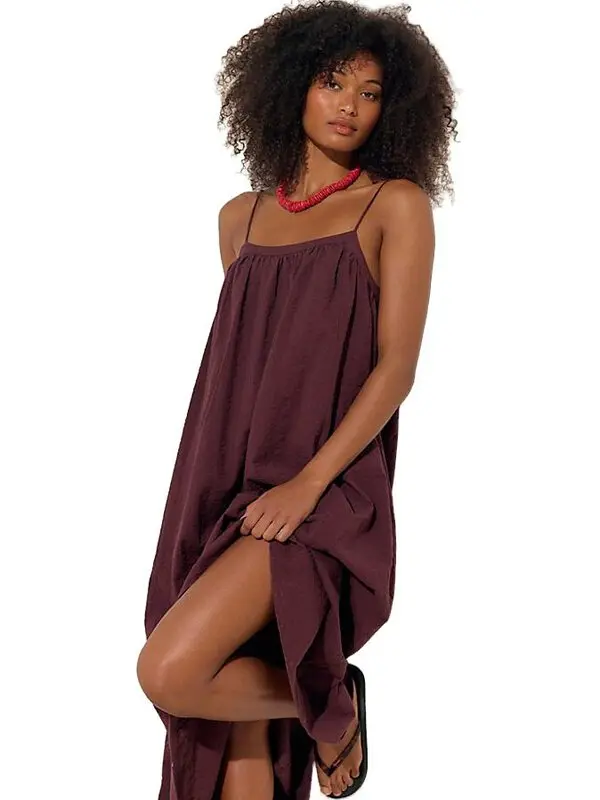Free People Marisol Textured Cotton Maxi Dress - Decadent