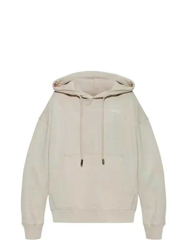 Off-White Logo-print Drawstring Hoodie - Neutrals