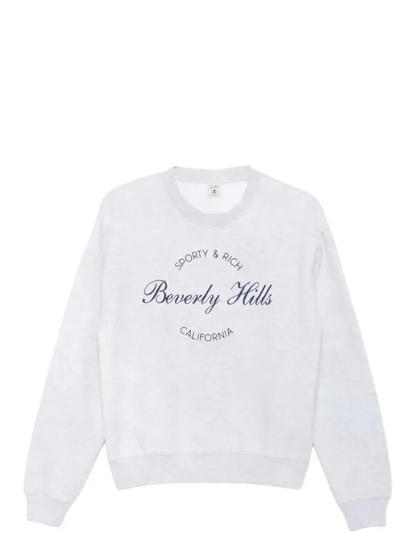 SPORTY & RICH Beverly Hills Logo-print Sweater - Grey