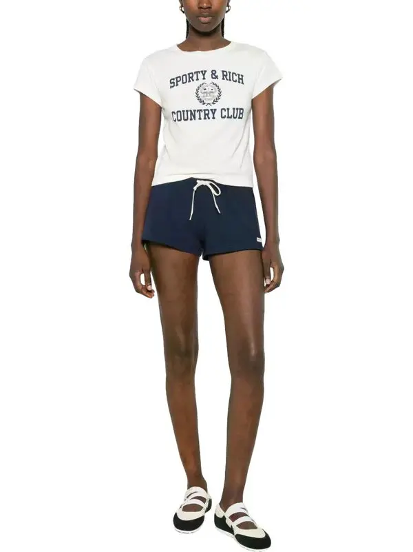 SPORTY & RICH Poly Logo-print T-shirt - Neutrals