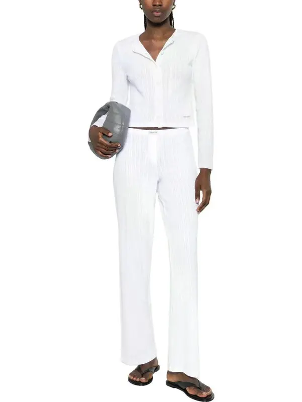 SPORTY & RICH Pointelle-knit Cardigan - White
