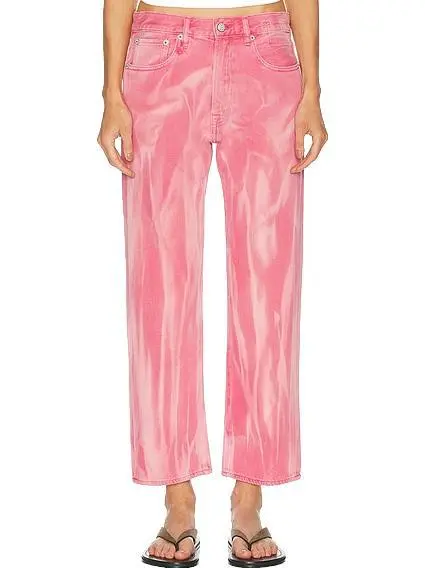 R13 Boyfriend Straight Leg Jeans - Exploded Pink