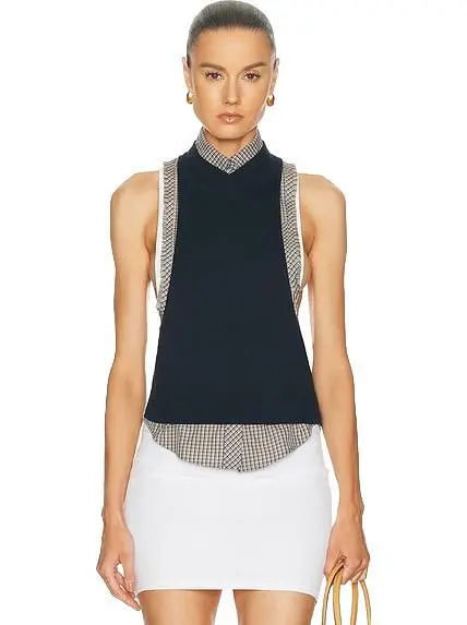 Versace Cut Out Tank Top - Navy
