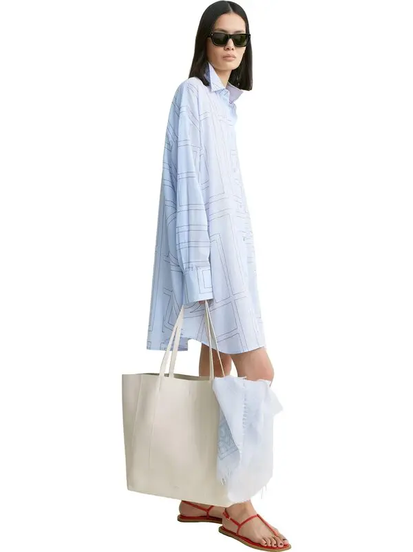TOTEME Long Printed Shirt - Sky,red