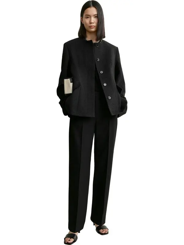 TOTEME Jacquard Cotton Jacket - Black