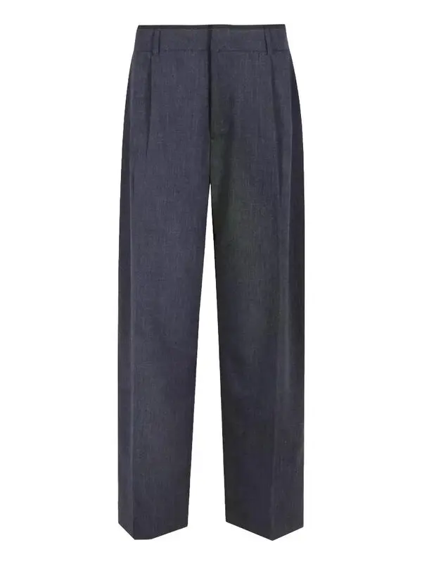 THESTROY Pleated Wide-leg Trousers - Blue