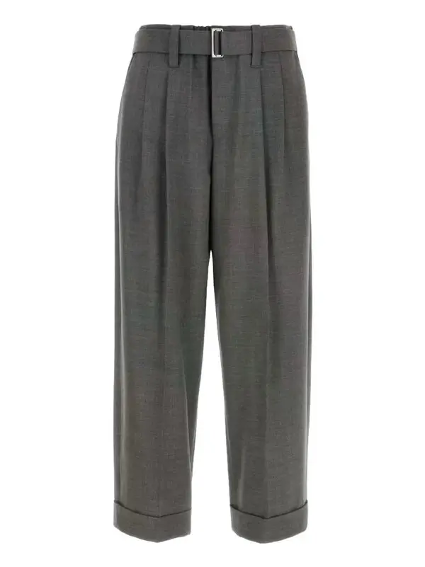 Brunello Cucinelli Belted Pleated Trousers - Grey