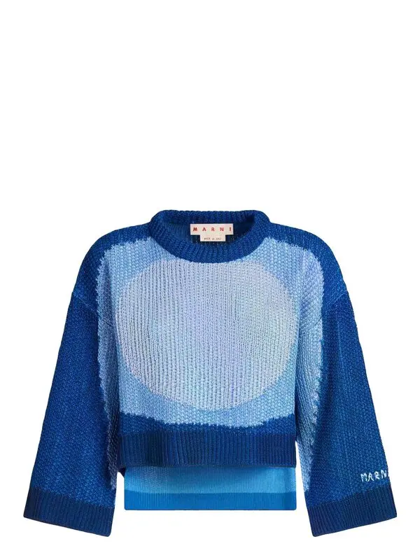 Marni Intarsia-knit Cotton Jumper - Blue