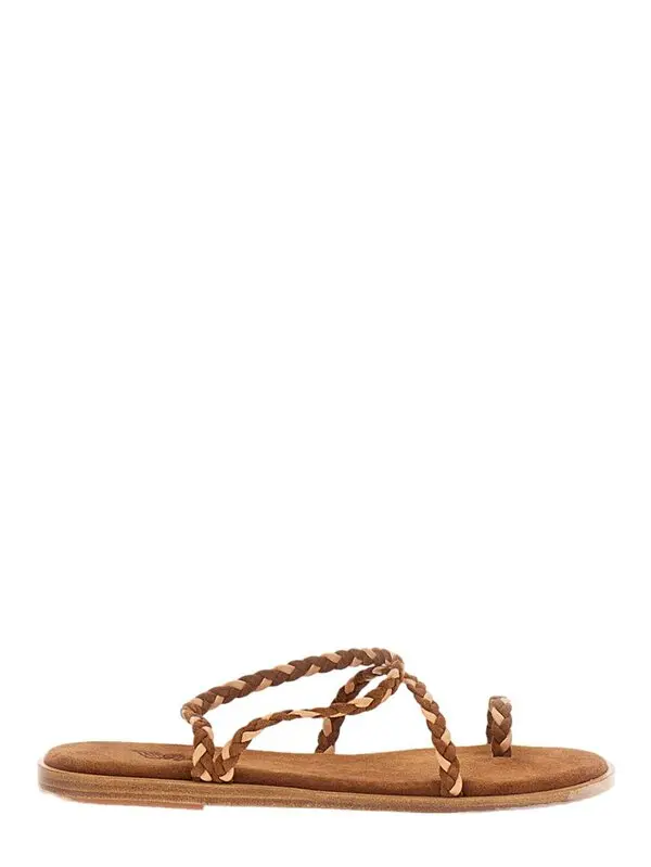 ANCIENT GREEK SANDALS Braided Suede Sandals - Marrone