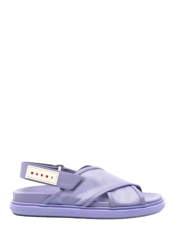 Marni Fussbett Logo-appliqué Sandals - Purple