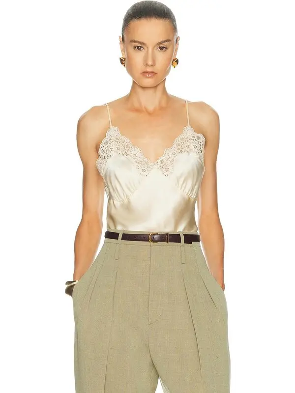 Stella McCartney Lace Trimmed Silk Cami Top - New Cream