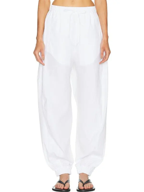 RÓHE Volume Crushed Cotton Trouser - Optic White