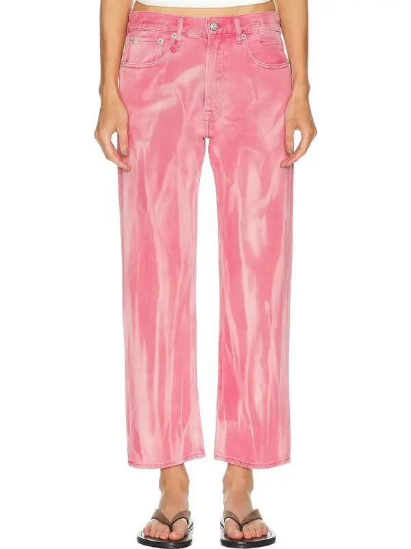 R13 Boyfriend Straight Leg Jeans - Exploded Pink