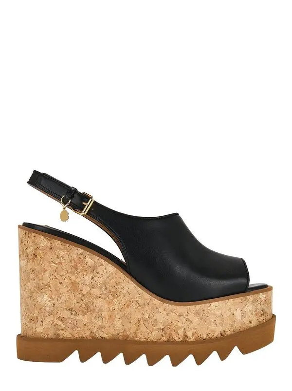 Stella McCartney Sneakelyse 120 Slingback Wedge Sandal - Black