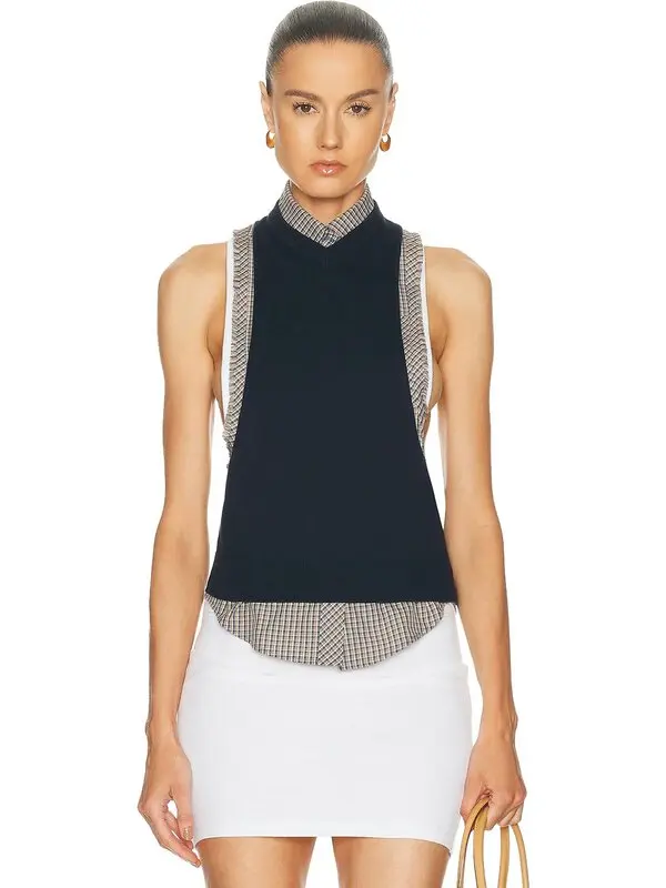 Versace Cut Out Tank Top - Navy