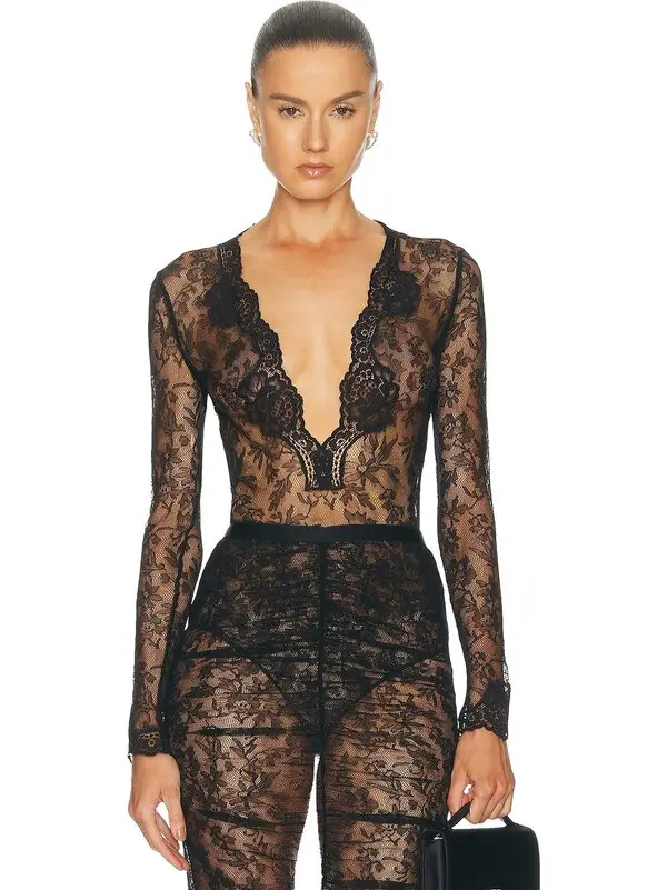 Valentino Garavani Lace Bodysuit - Nero