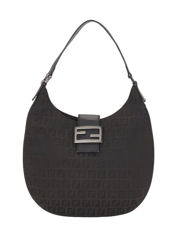 Fendi Zucchino Hobo Bag - Black