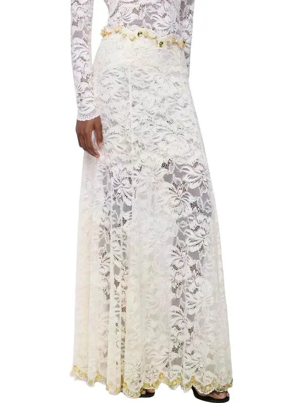 Rabanne Lace Maxi Skirt - Neutrals