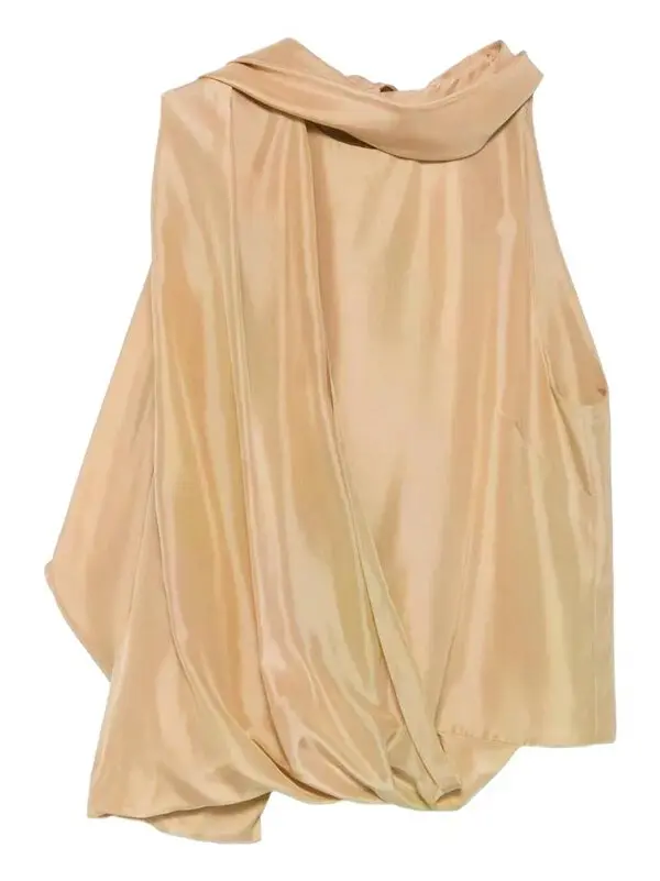 Alberta Ferretti Draped Scarf-detail Blouse - Neutrals