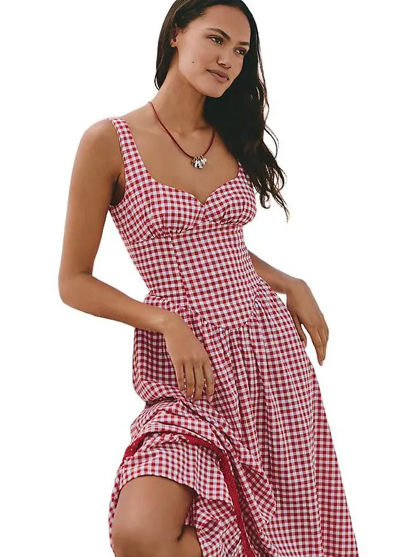 Peixoto Liam Midi Dress - Sriracha Gingham