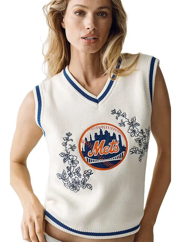 Mitchell & Ness Mlb Embroidered Sweater Vest - Mets