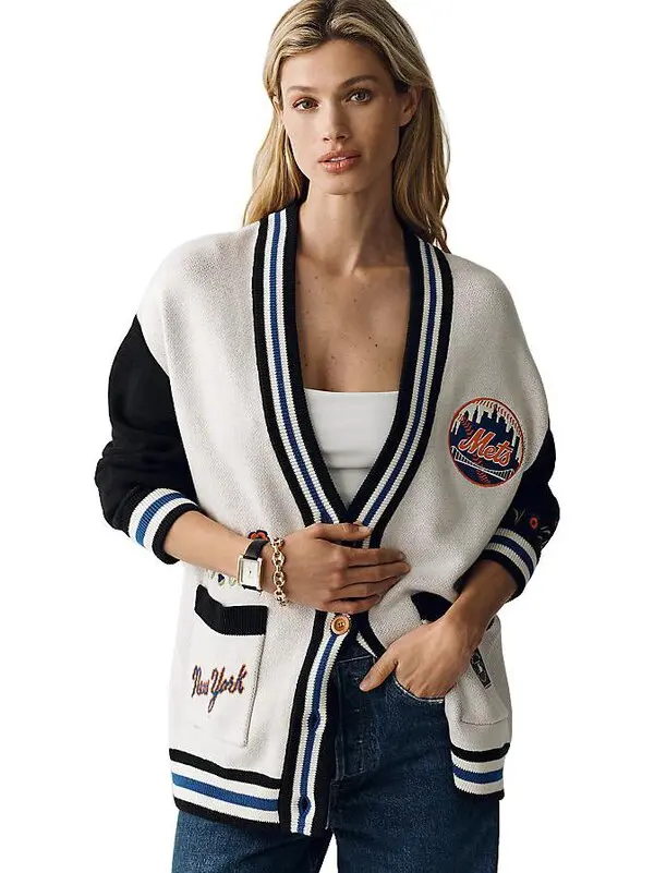 Mitchell & Ness Mlb Cardigan With Embroidered Details - Mets