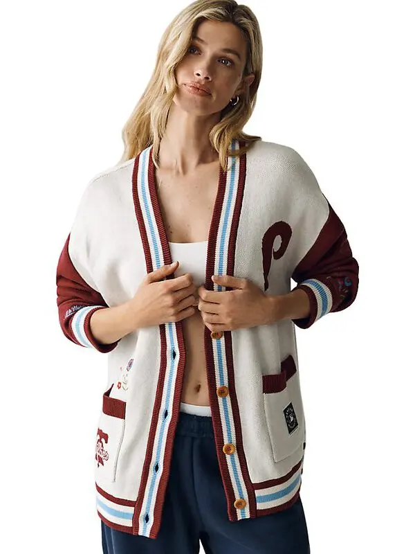 Mitchell & Ness Mlb Cardigan With Embroidered Details - Phillies