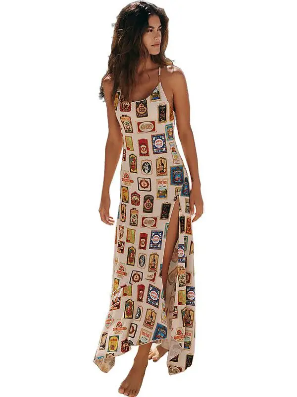 CELANDINE Beaded Scoop-neck Midi Dress - Novelty