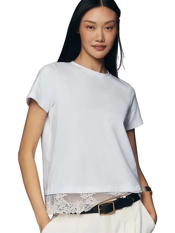 Sanctuary Cami Remix T-shirt With Lace Hem - White