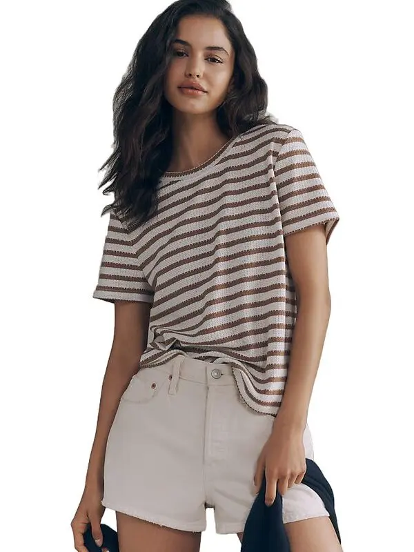 Sanctuary Striped T-shirt Top - Brown Stripe