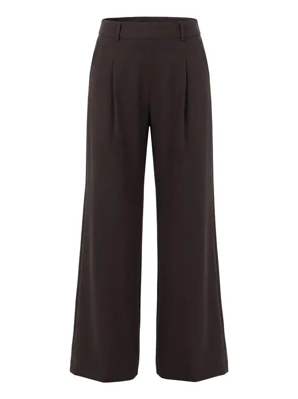 AGGI BY HALEWSKI Stella Wide Leg Trousers - Brown