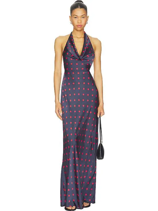 WeWoreWhat Cowl Halter Maxi Dress - Navy