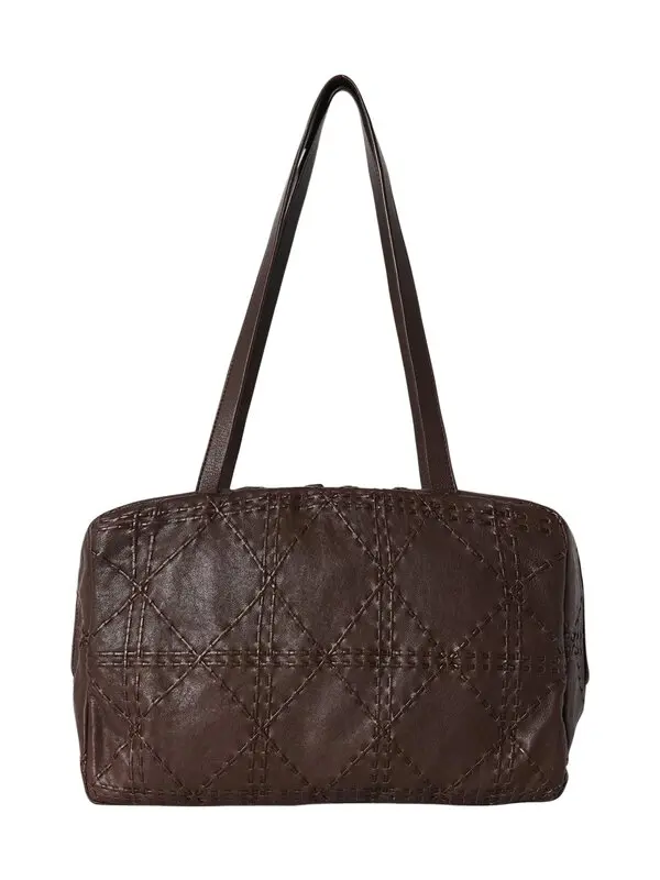 THE ROW Astra Bowling Bag In Glossy Nappa Leather - Brown