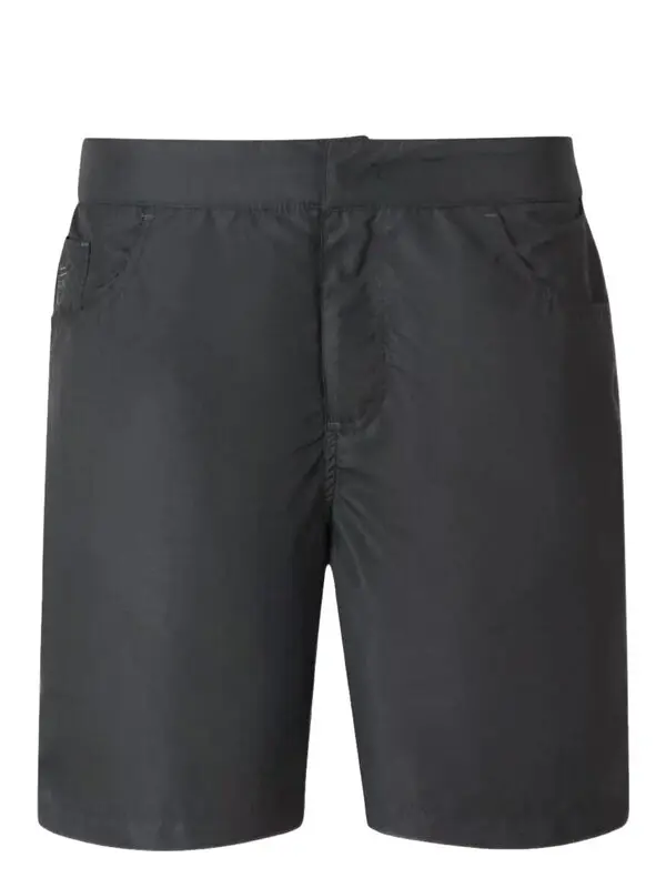 RICHARD J. BROWN Logo-embroidered Swim Shorts - Black