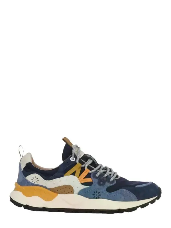 FLOWER MOUNTAIN Suede-trimmed Sneakers - Blue