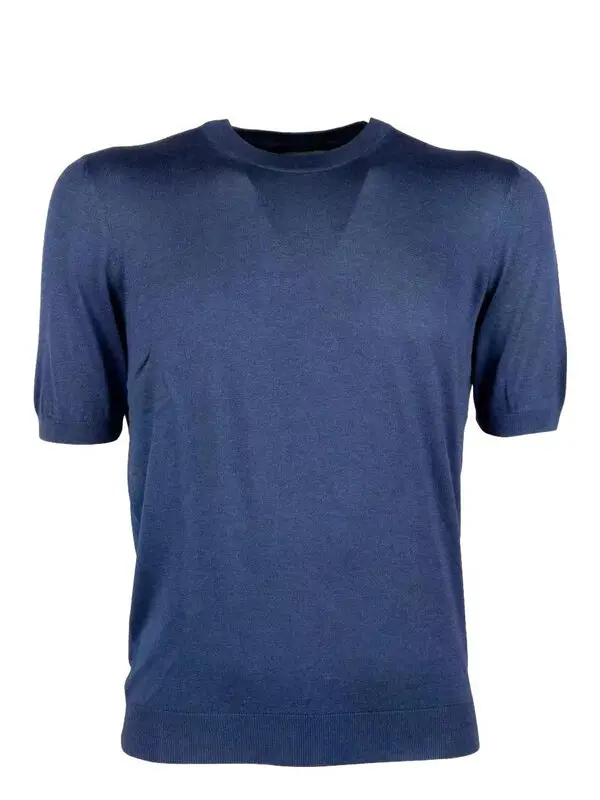 Tagliatore Short-sleeve Knitted T-shirt - Blue
