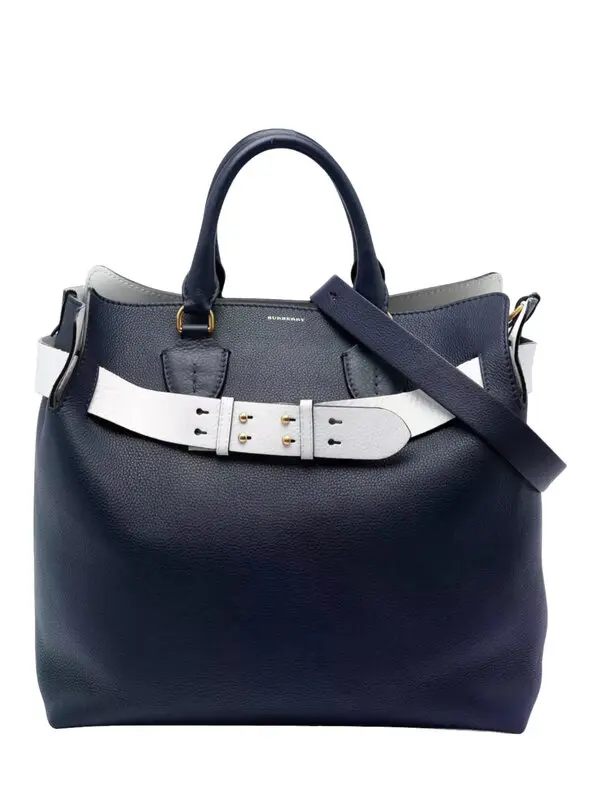 Burberry Large Leather Belt Bag Satchel - Blue