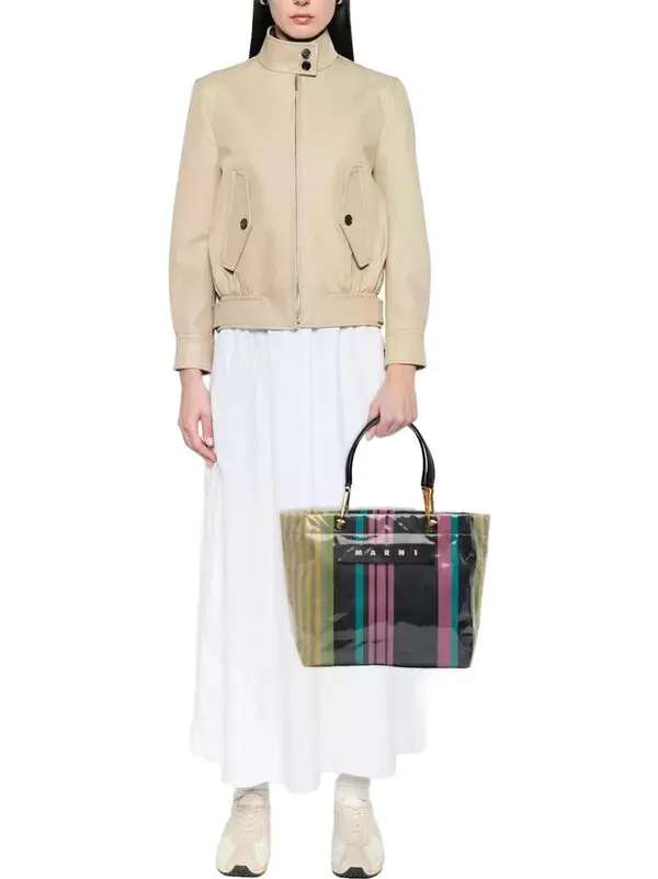Marni Pvc Glossy Grip Striped Tote Bag - Multicolour