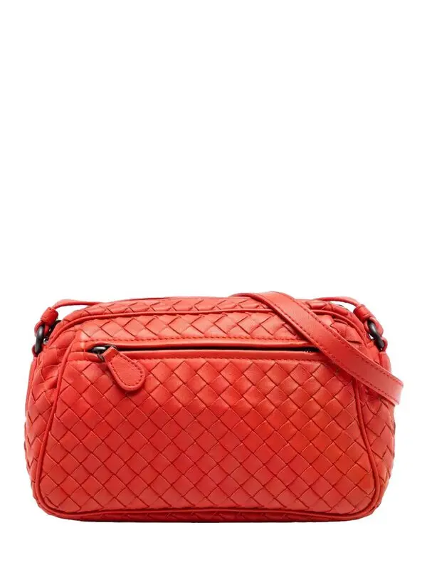 Bottega Veneta Nappa Intrecciato Crossbody Bag - Red