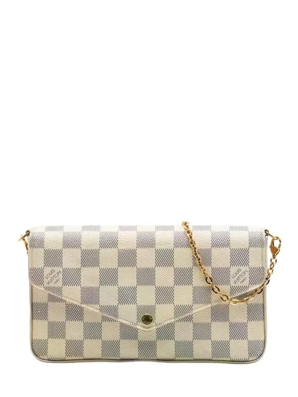 LOUIS VUITTON Damier Azur Pochette Felicie Crossbody Bag - White