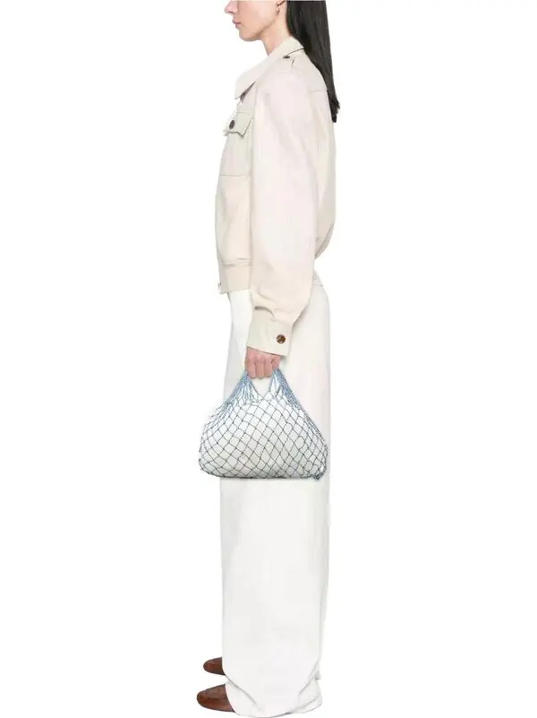 Celine Woven Mesh Cabas Net Tote Bag - Blue